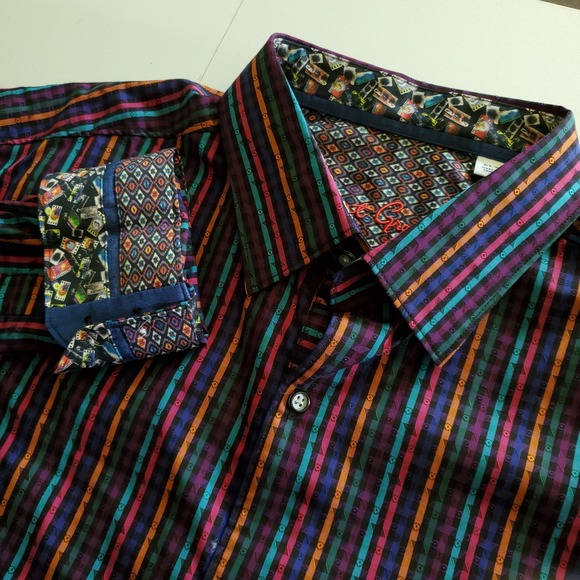 Robert Graham | Shirts | Robert Graham Calvert Mens Xlt Long Sleeve ...